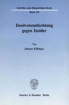 Insolvenzanfechtung gegen Insider. von Johann Killinger - Fachbuch ...