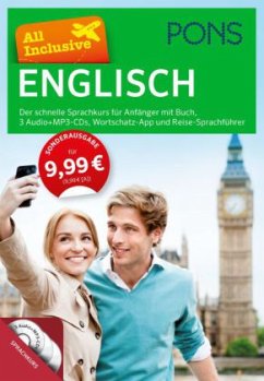 PONS All Inclusive Englisch, Buch mit 3 Audio+MP3-CDs, Wortschatz-App ...