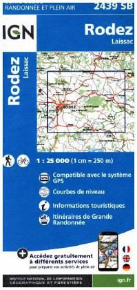 IGN Karte, Carte de randonnée (et plein air) Rodez Laissac - Landkarten ...
