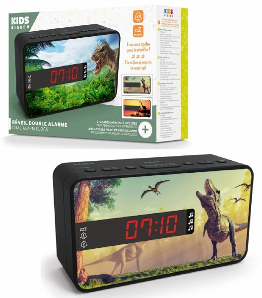 BigBen KIDS DUAL ALARM CLOCK R16DINO, DINO Wecker mit 3 Frontblenden ...
