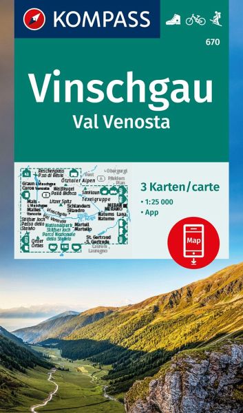 KOMPASS Wanderkarten-Set 670 Vinschgau / Val Venosta (3 Karten) 1:25 ...