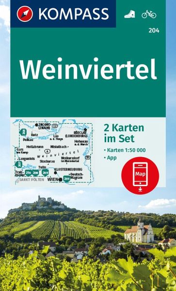 KOMPASS Wanderkarten-Set 204 Weinviertel (2 Karten) 1:50.000 ...