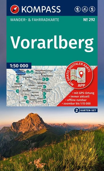 KOMPASS Wanderkarten-Set 292 Vorarlberg (2 Karten) 1:50.000 ...