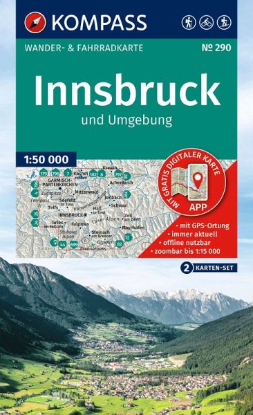 KOMPASS Wanderkarten-Set 290 Innsbruck und Umgebung (2 Karten) 1:50.000 ...