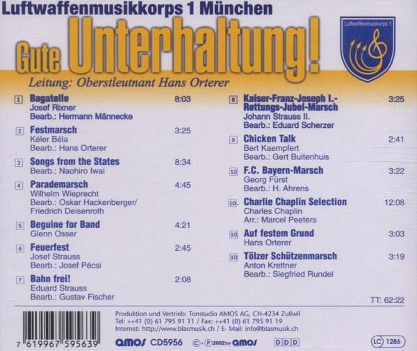 Gute Unterhaltung von München Luftwaffenmusikkorps 1 auf Audio CD - jetzt bei bücher.de bestellen