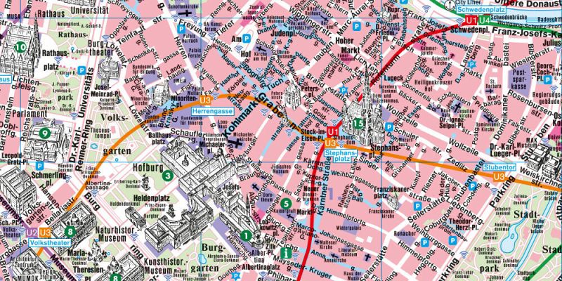 Wien Stadtplan 1 25 000 1 10 000 Touristenplan Freytag And Berndt