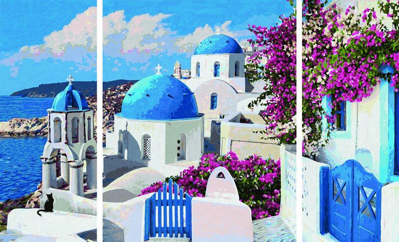 Schipper 609260783 - Malen Nach Zahlen, Santorin, Triptychon - Jetzt bei bücher.de bestellen