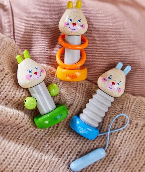 HABA 306327 - Klanghase Glöckchen, Kinder-Musikinstrument, Rassel, Höhe ...