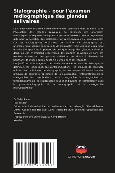 Sialographie - pour l'examen radiographique des glandes salivaires von ...